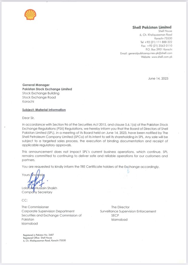Shell Petroleum has decided to close its business in Pakistan