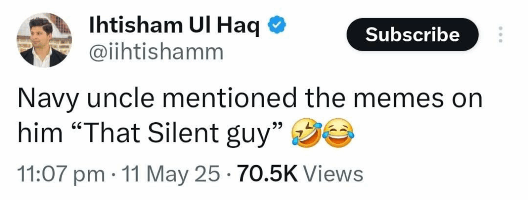 Silent Guy Meme & Navy Uncle Take Over Pakistan’s Social Media After DG ...