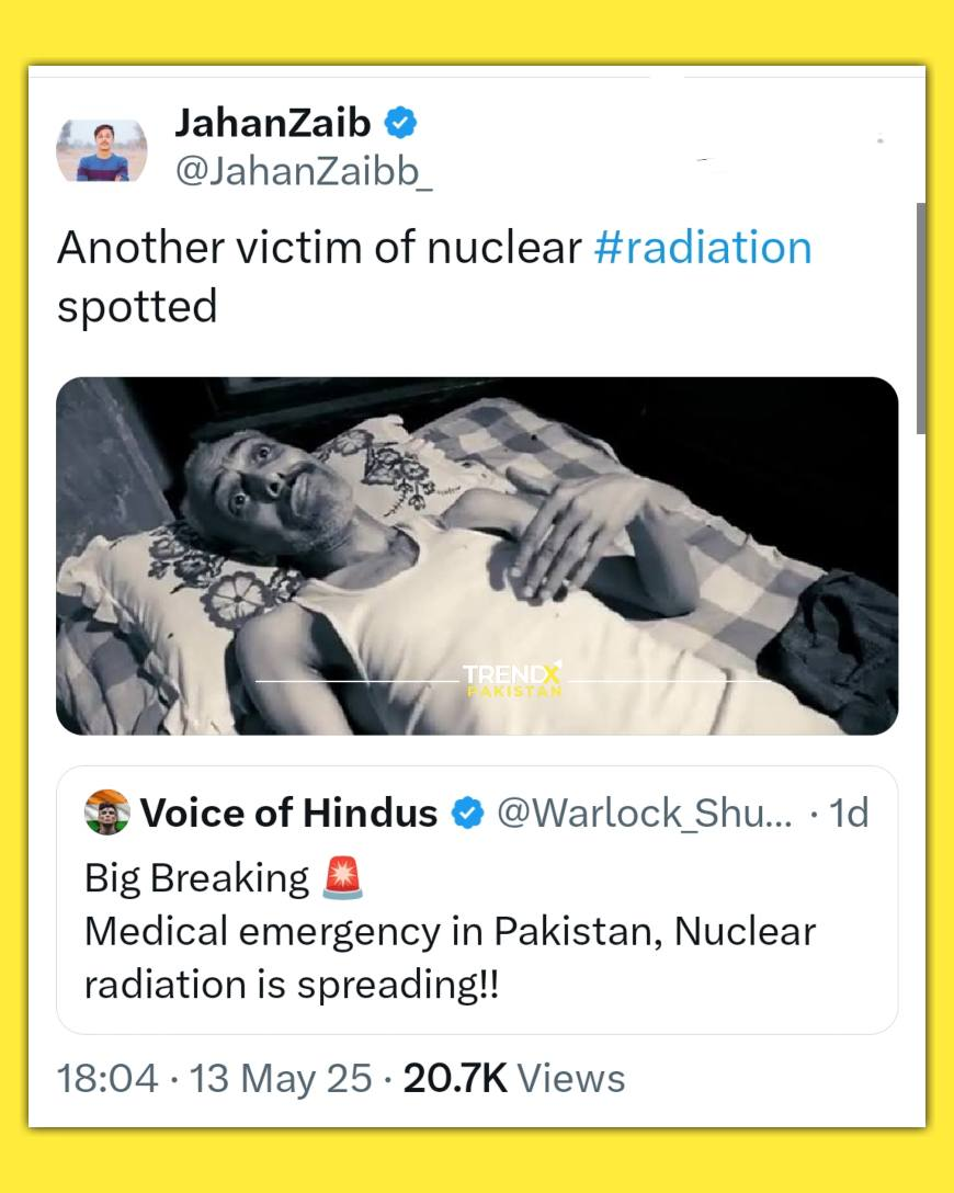 Nuclear Radiation Pakistan Memes Go Viral Amid Rumors of Pakistan ...